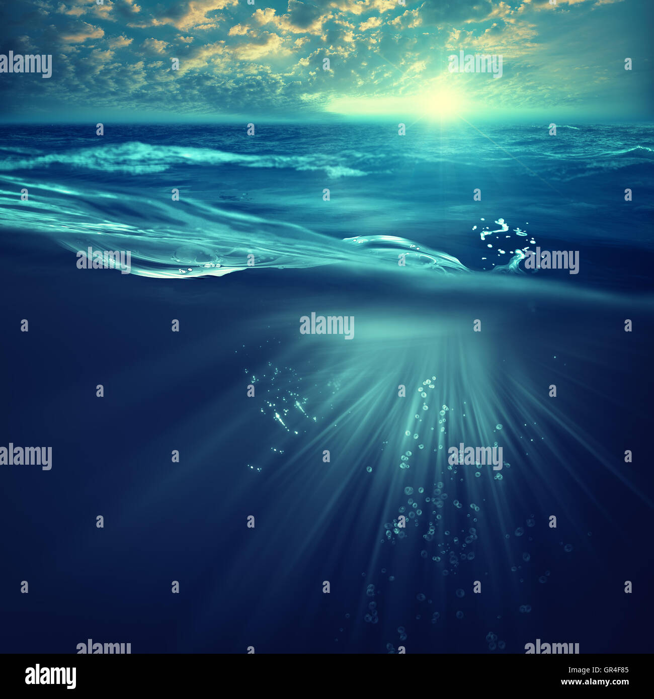 Deep ocean, marine backgrounds with waves and sea surface Stock Photo ...