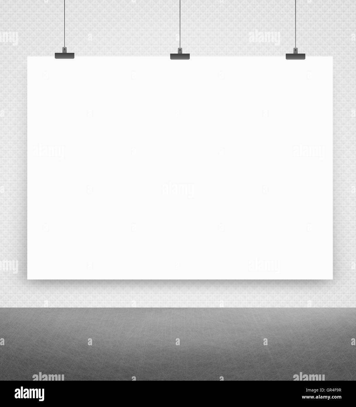white poster on a wall Stock Photo - Alamy
