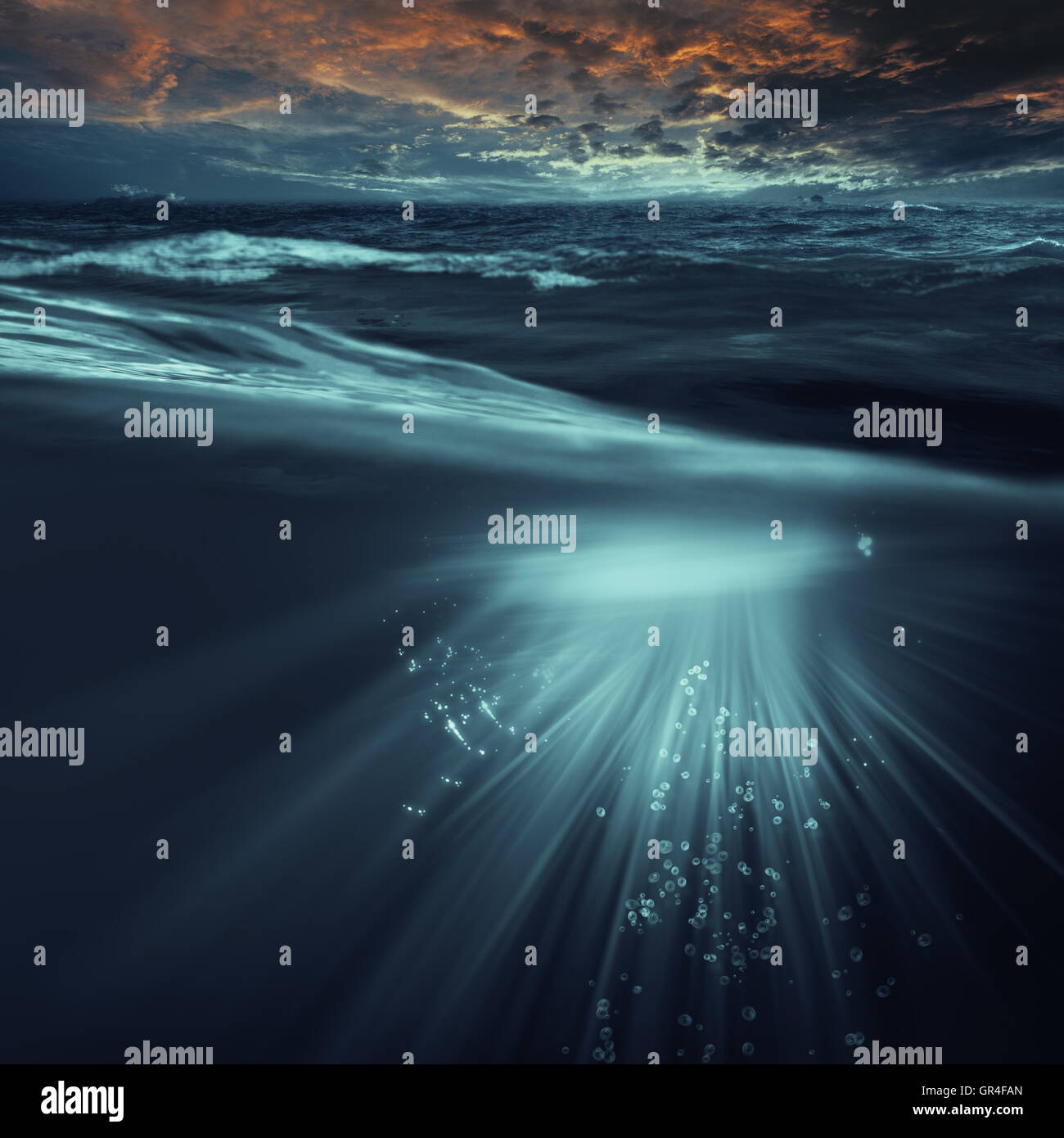 Deep ocean, marine backgrounds with waves and sea surface Stock Photo ...