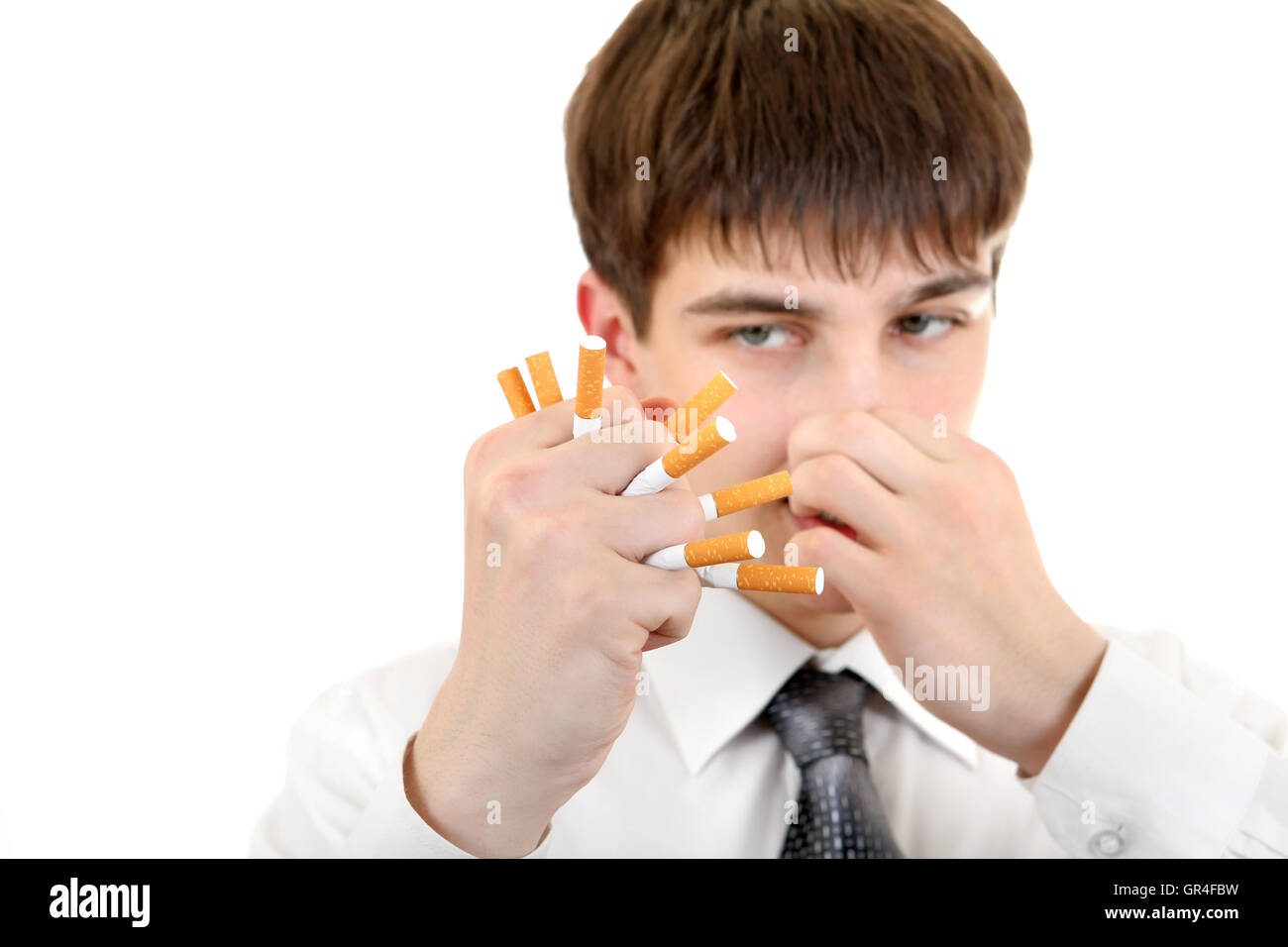 Man Crushing a Cigarettes Stock Photo - Alamy