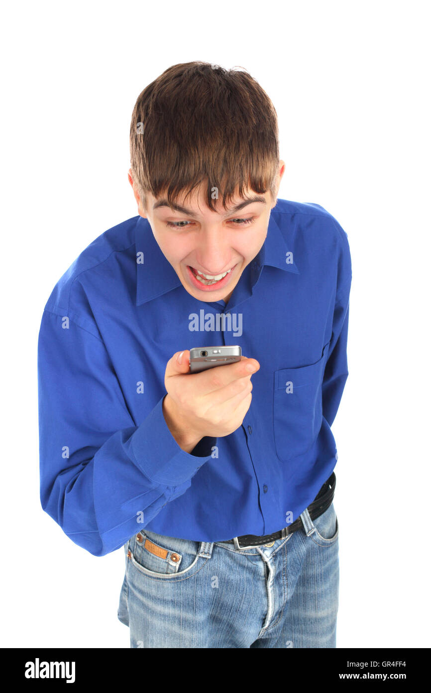 teenager with mobile phone Stock Photo - Alamy