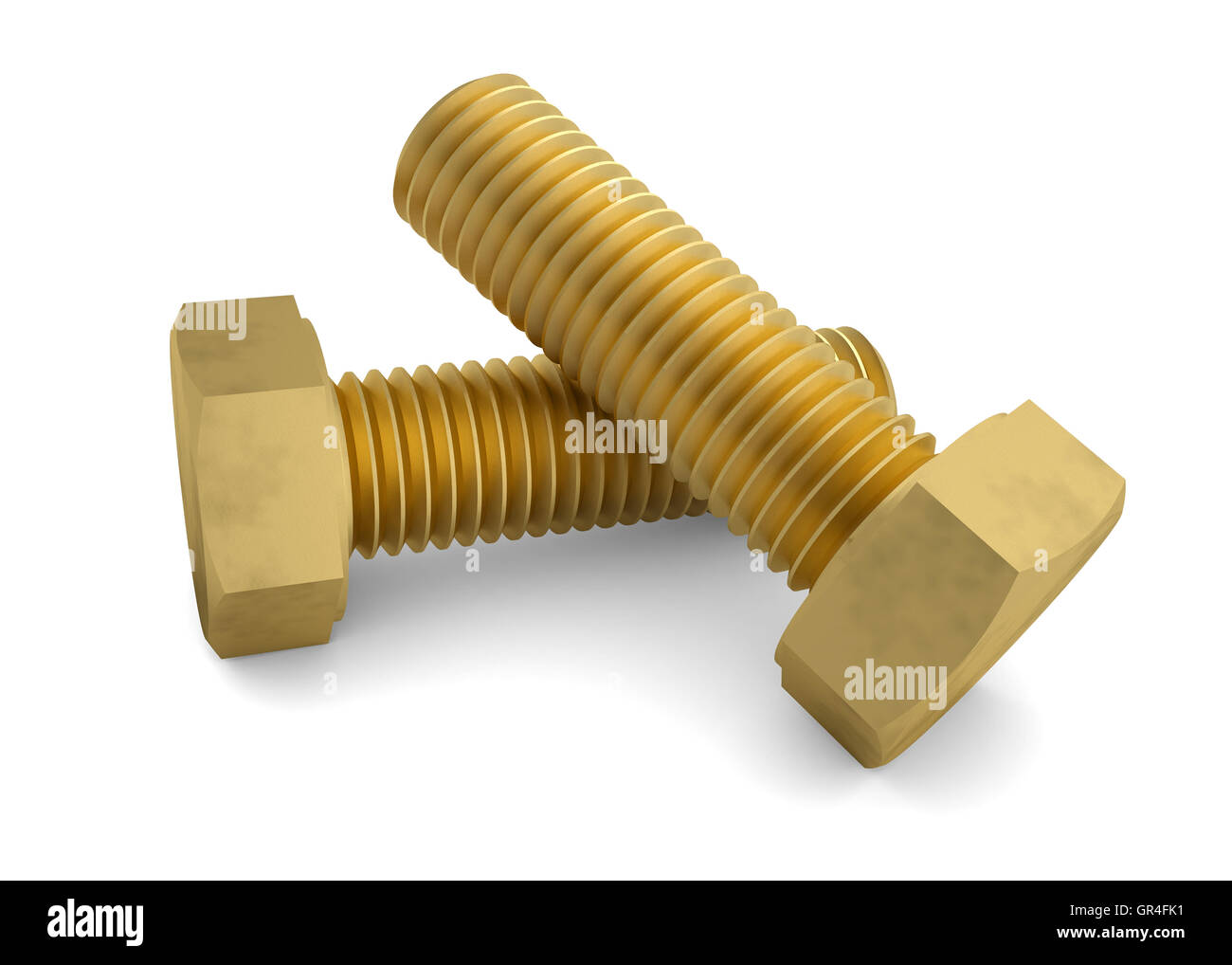 Two brass bolt Stock Photo - Alamy