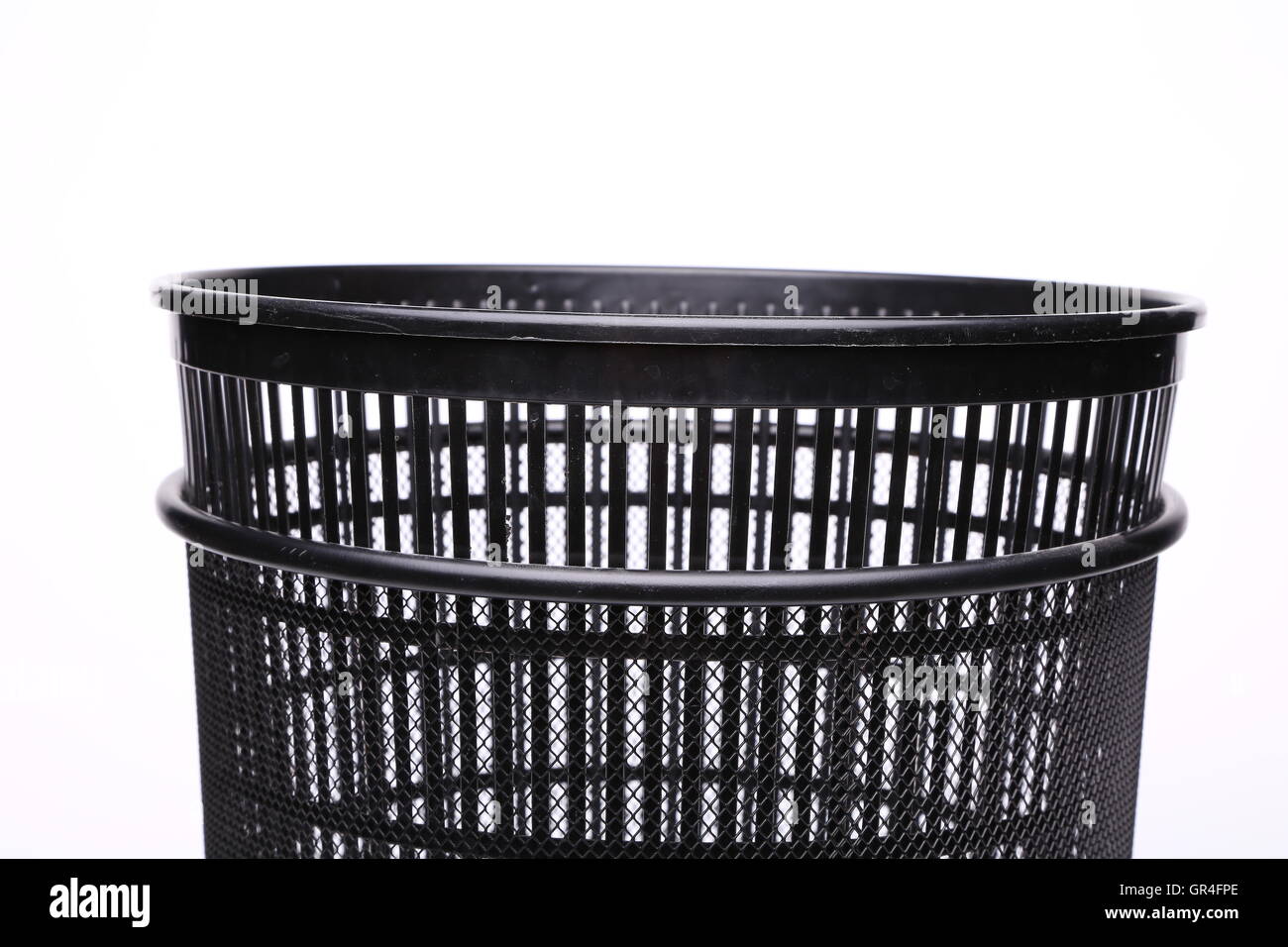 A top plastic trash can close-up Stock Photo - Alamy