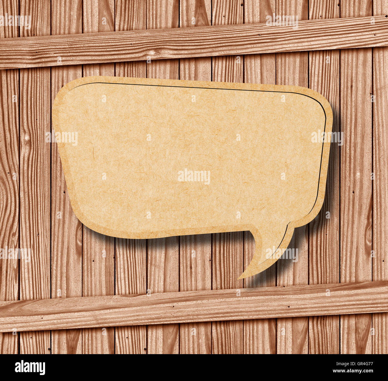 Blank Speech Bubble on wood background Stock Photo - Alamy