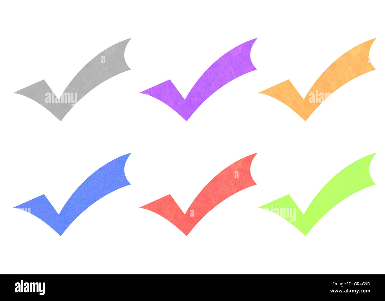 Colorful check mark set Stock Photo - Alamy