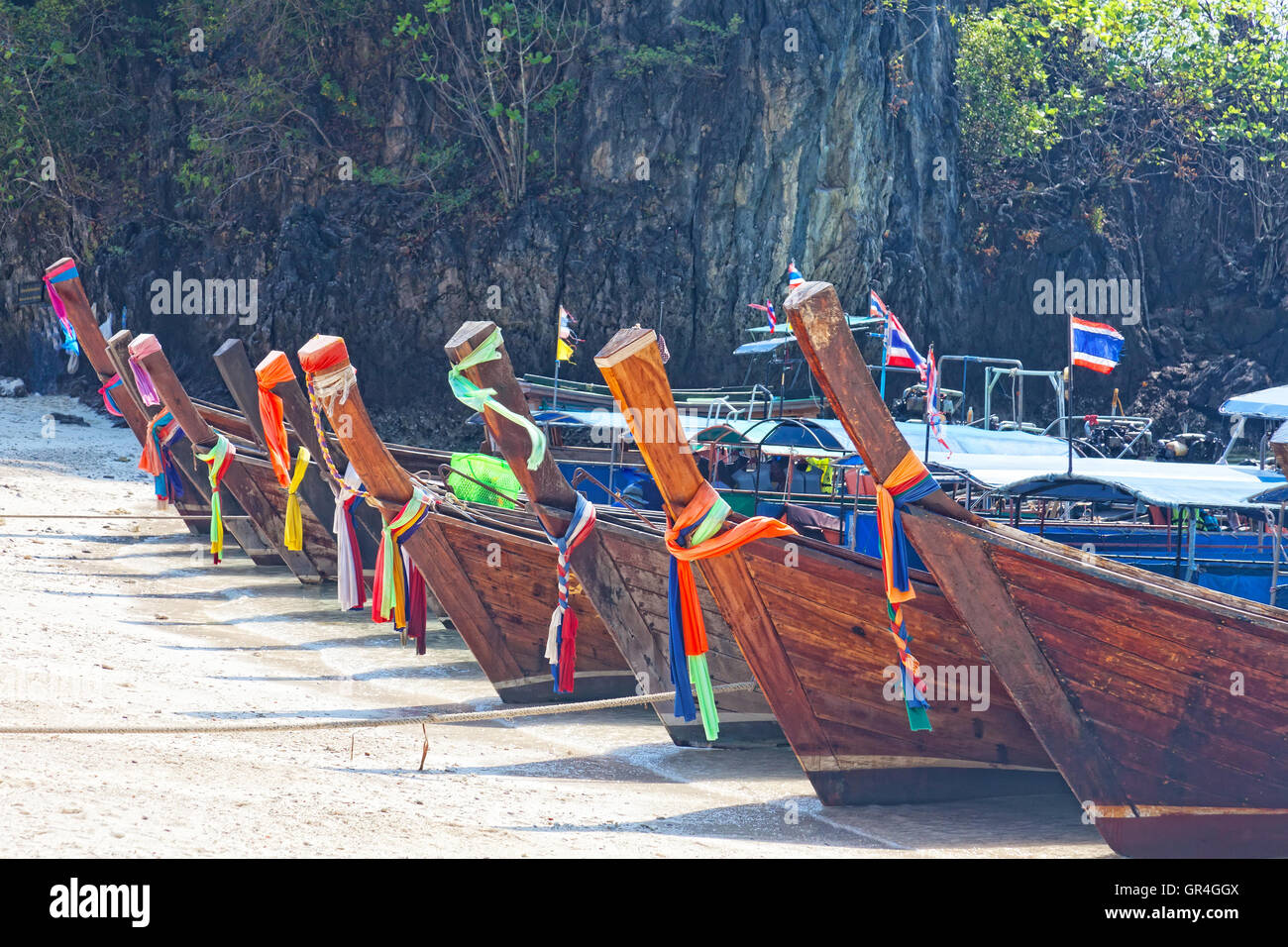 Traditional longtail boats Stock Photo - Alamy
