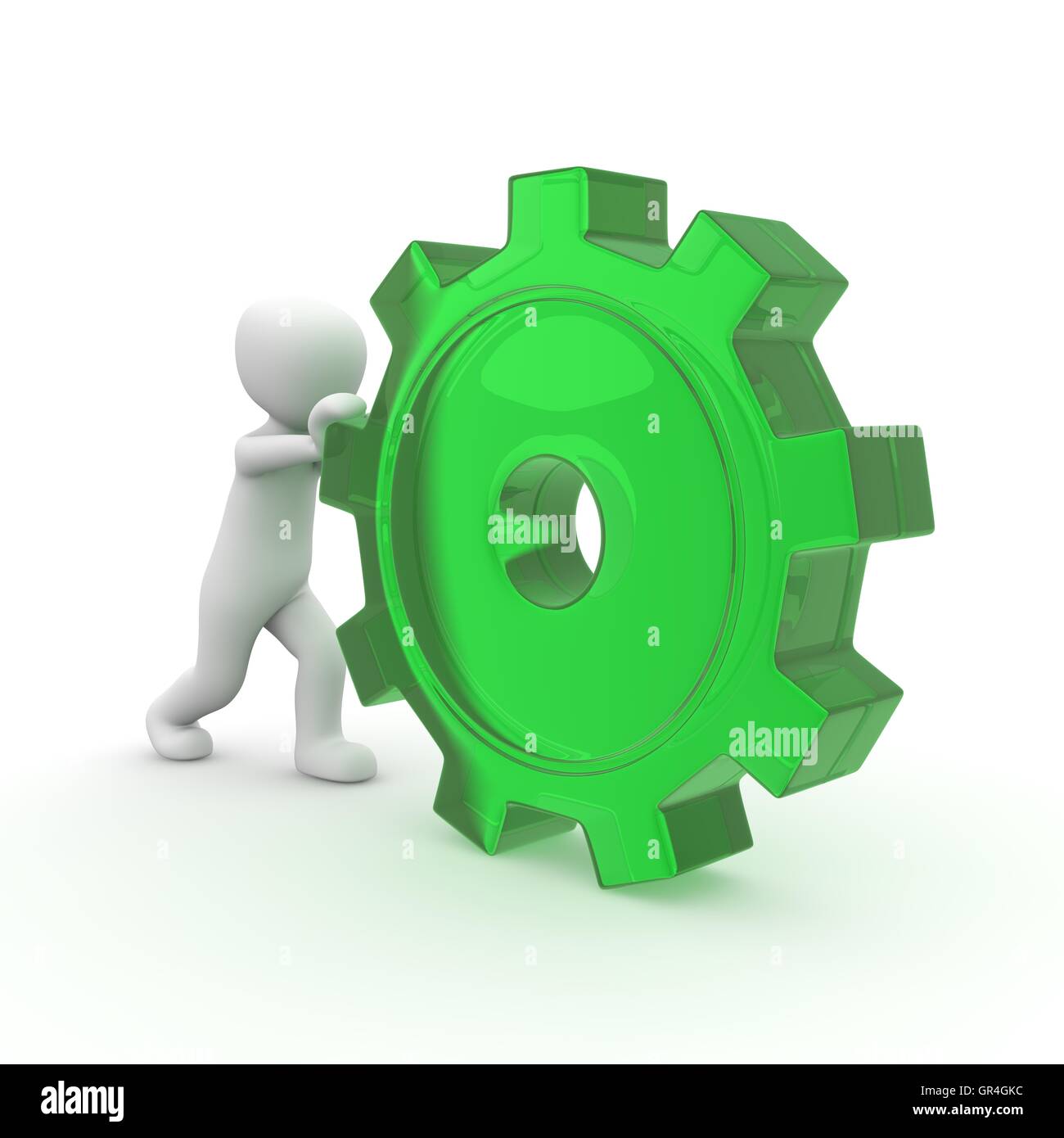 Green gear 3d man hi-res stock photography and images - Alamy