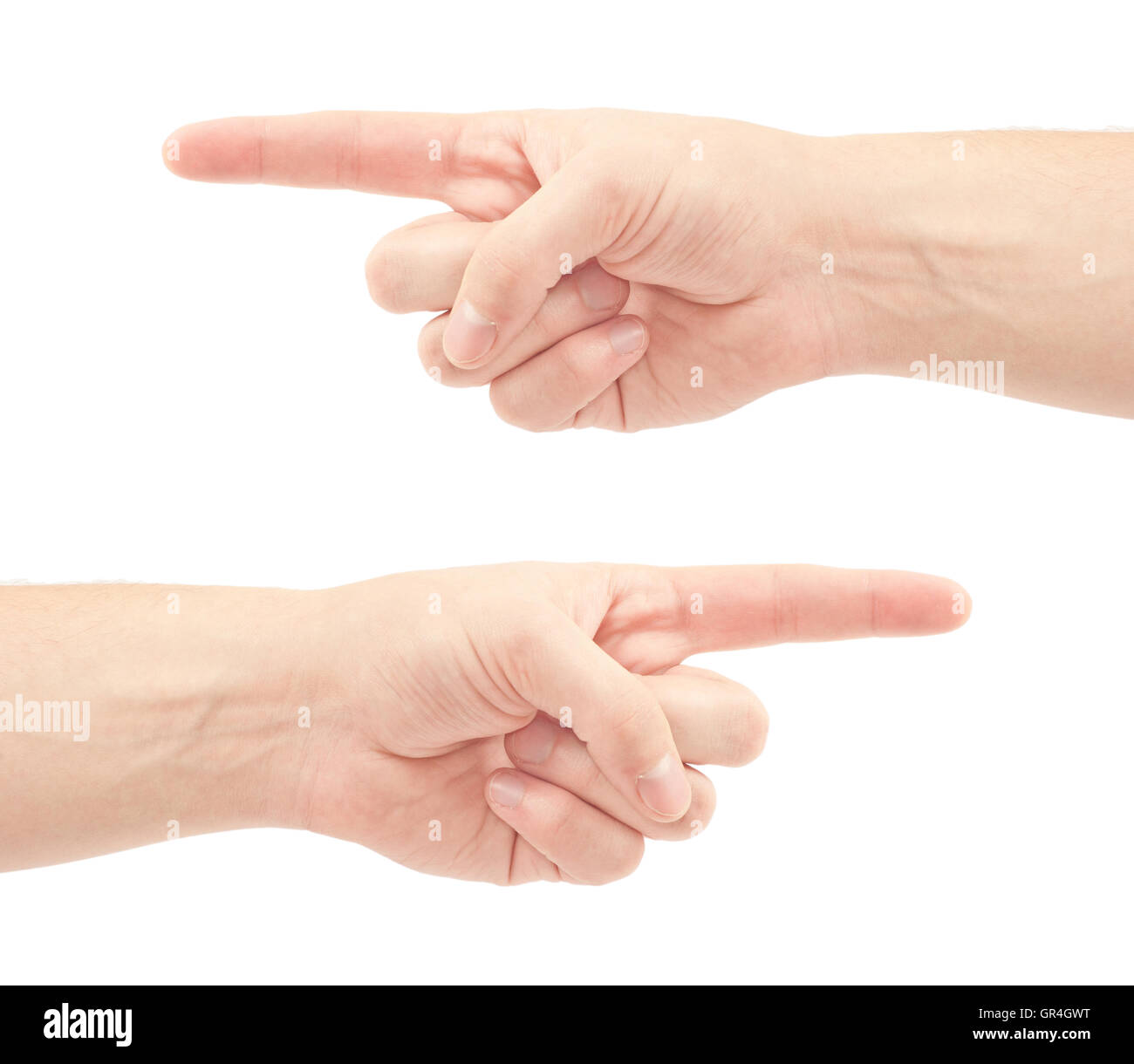 Pointing hand isolated on white background Stock Photo - Alamy