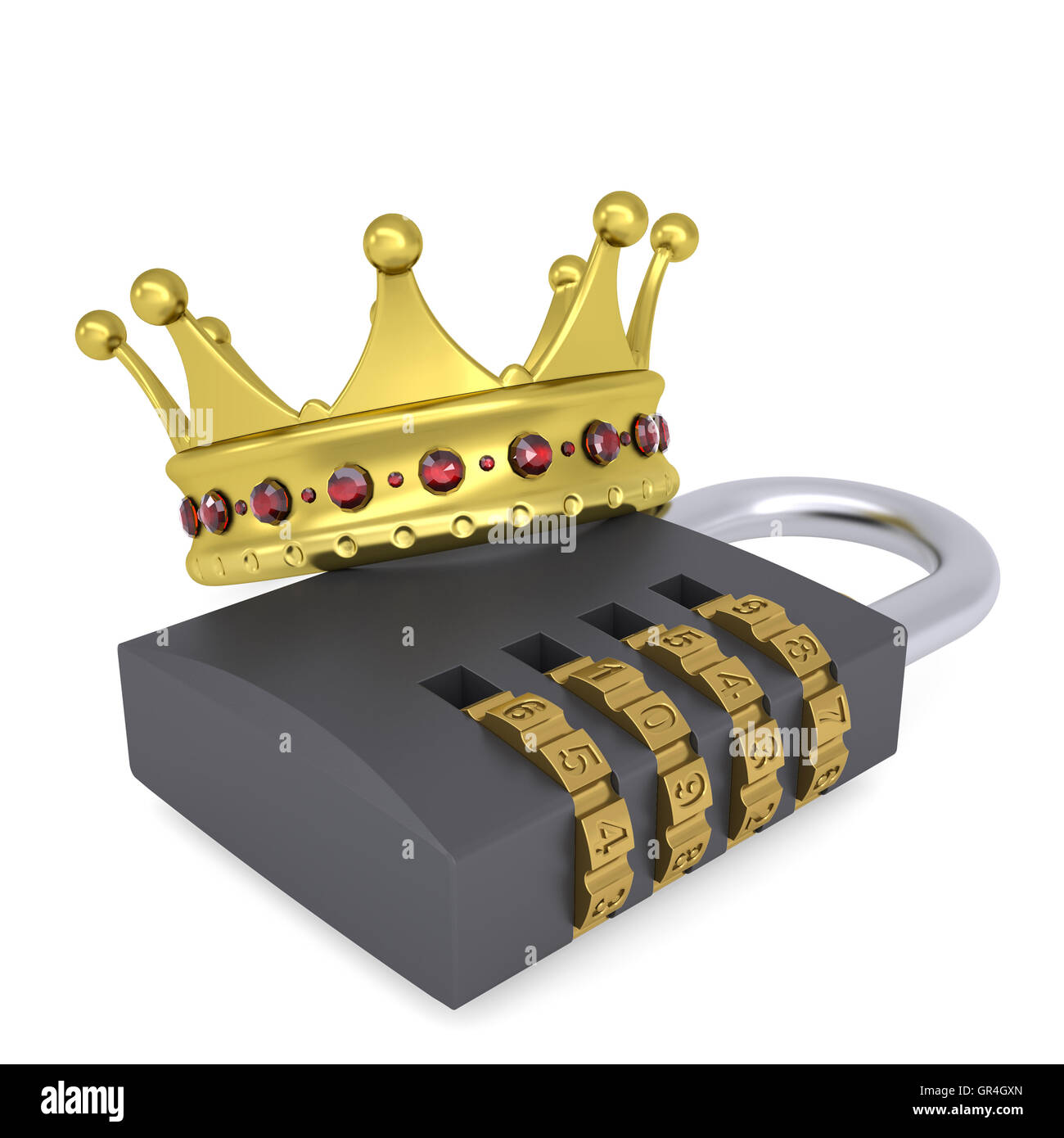 Crown on the combination lock Stock Photo - Alamy