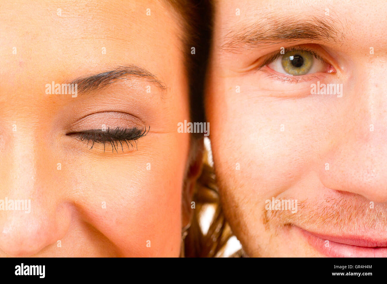 Man and Woman Face Stock Photo - Alamy