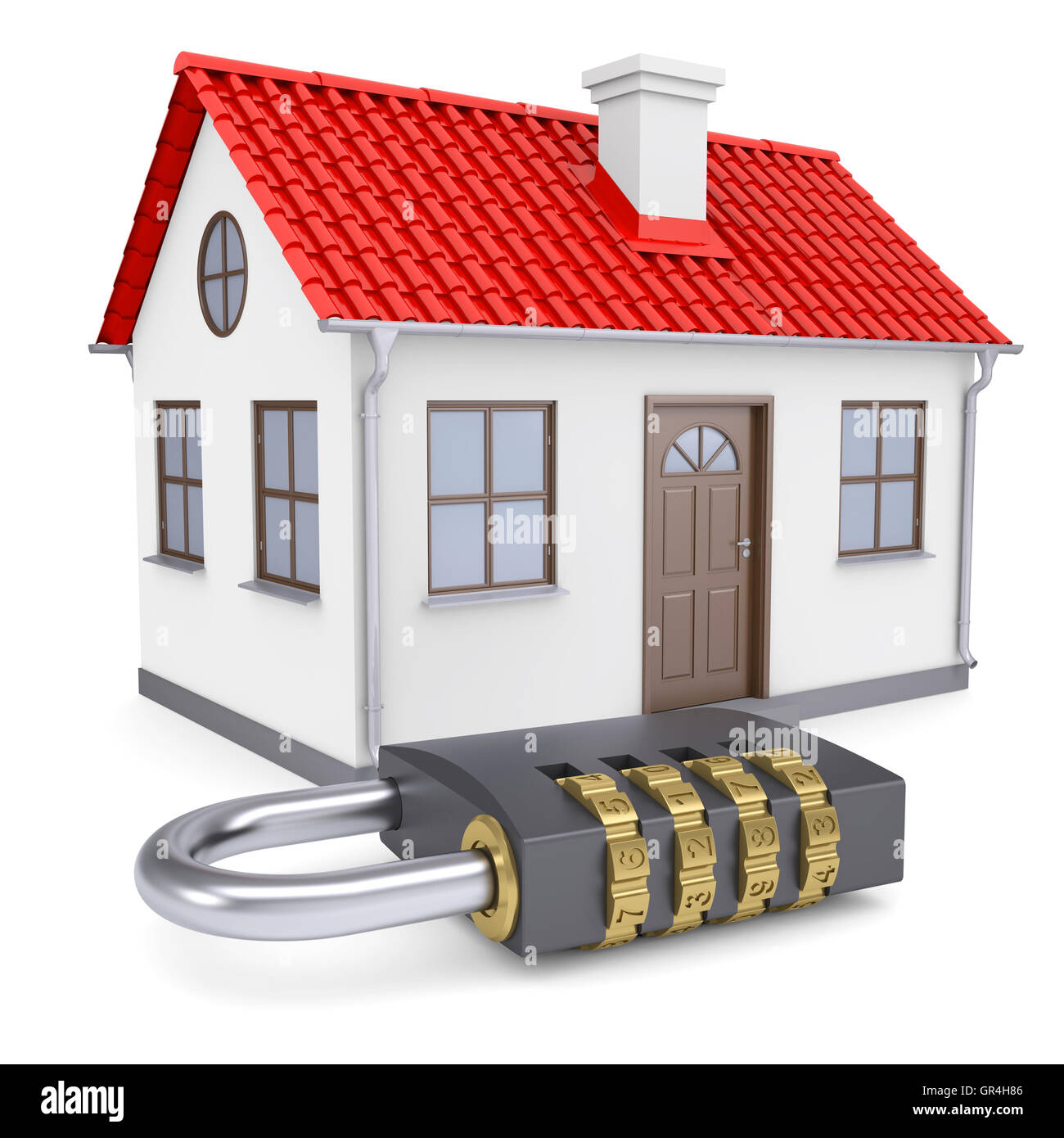 Combination lock locks the house Stock Photo - Alamy