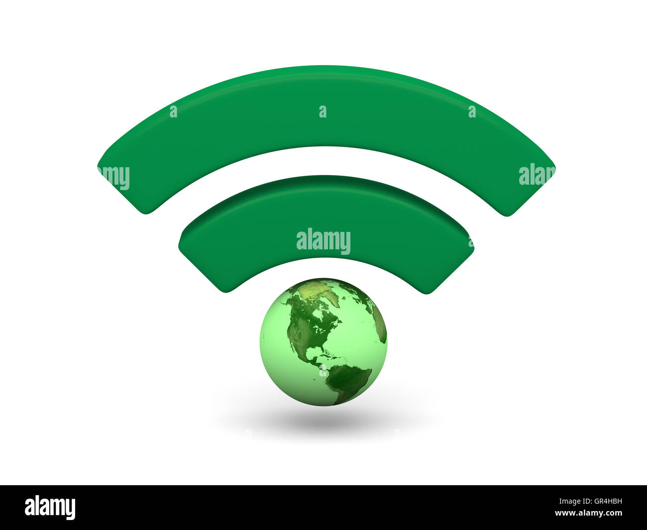 Green WiFi symbol Stock Photo - Alamy