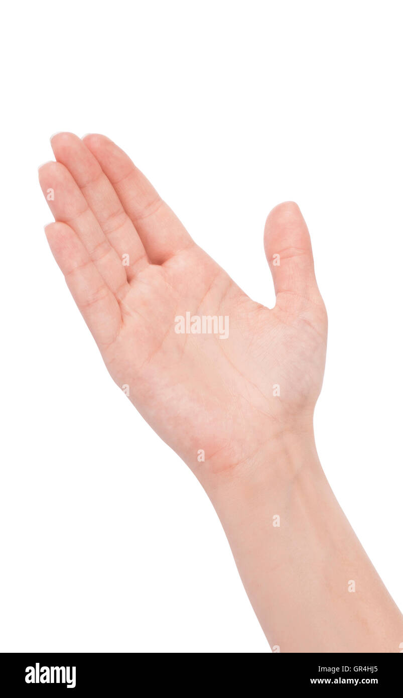 Empty open woman hand Stock Photo - Alamy