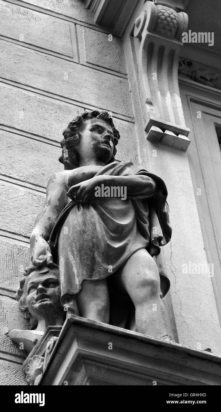 Putto figure in Italian Renaissance style on building in Strada ...