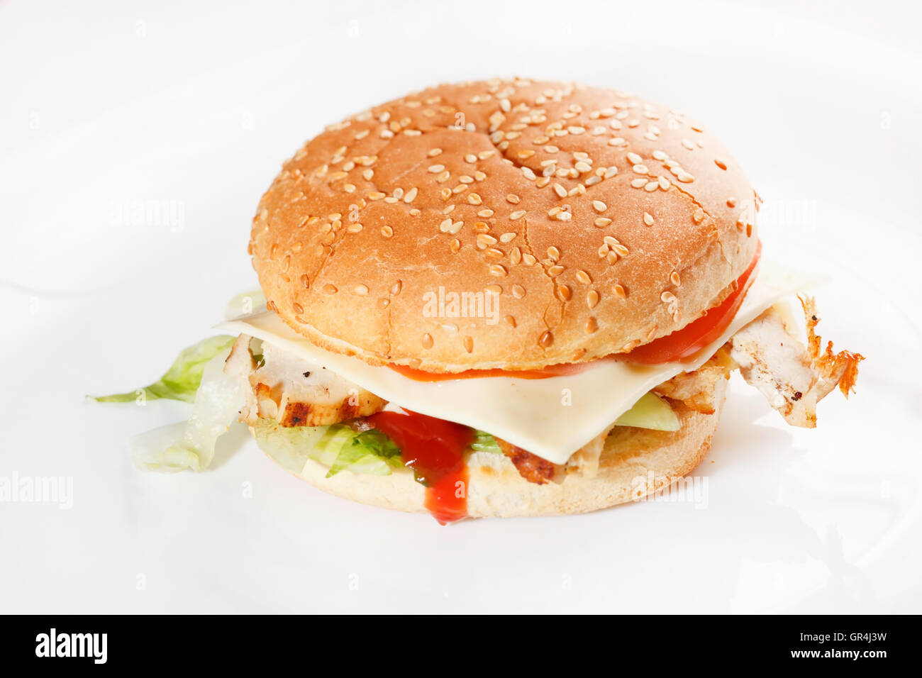 burger on the white Stock Photo - Alamy