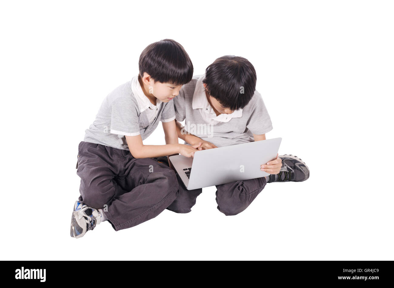 Children using laptop Stock Photo - Alamy