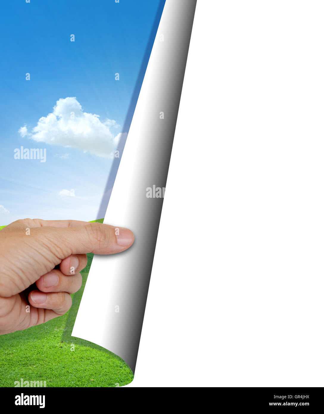 human hand opening nature background with copy space Stock Photo - Alamy