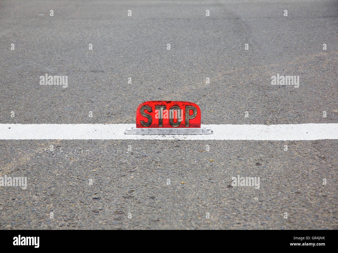 Old style street level stop sign close Stock Photo - Alamy