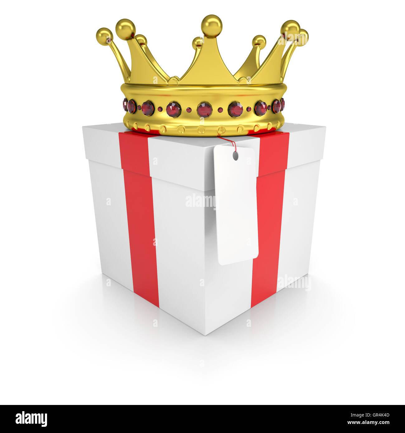 A gift with a crown Stock Photo - Alamy