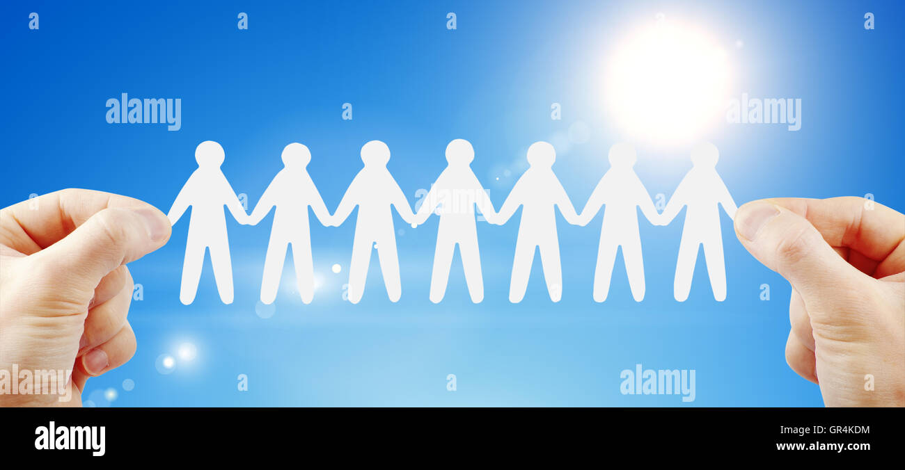 People team in hands Stock Photo - Alamy