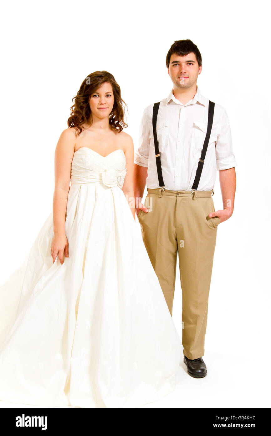 Bride and Groom in Studio Stock Photo - Alamy