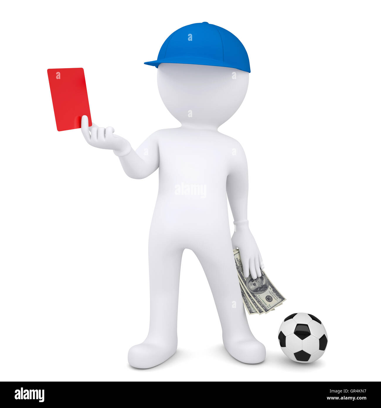 3d football referee took bribe Stock Photo - Alamy
