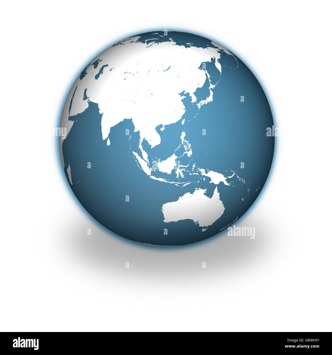 Blue earth globe asia hi-res stock photography and images - Alamy