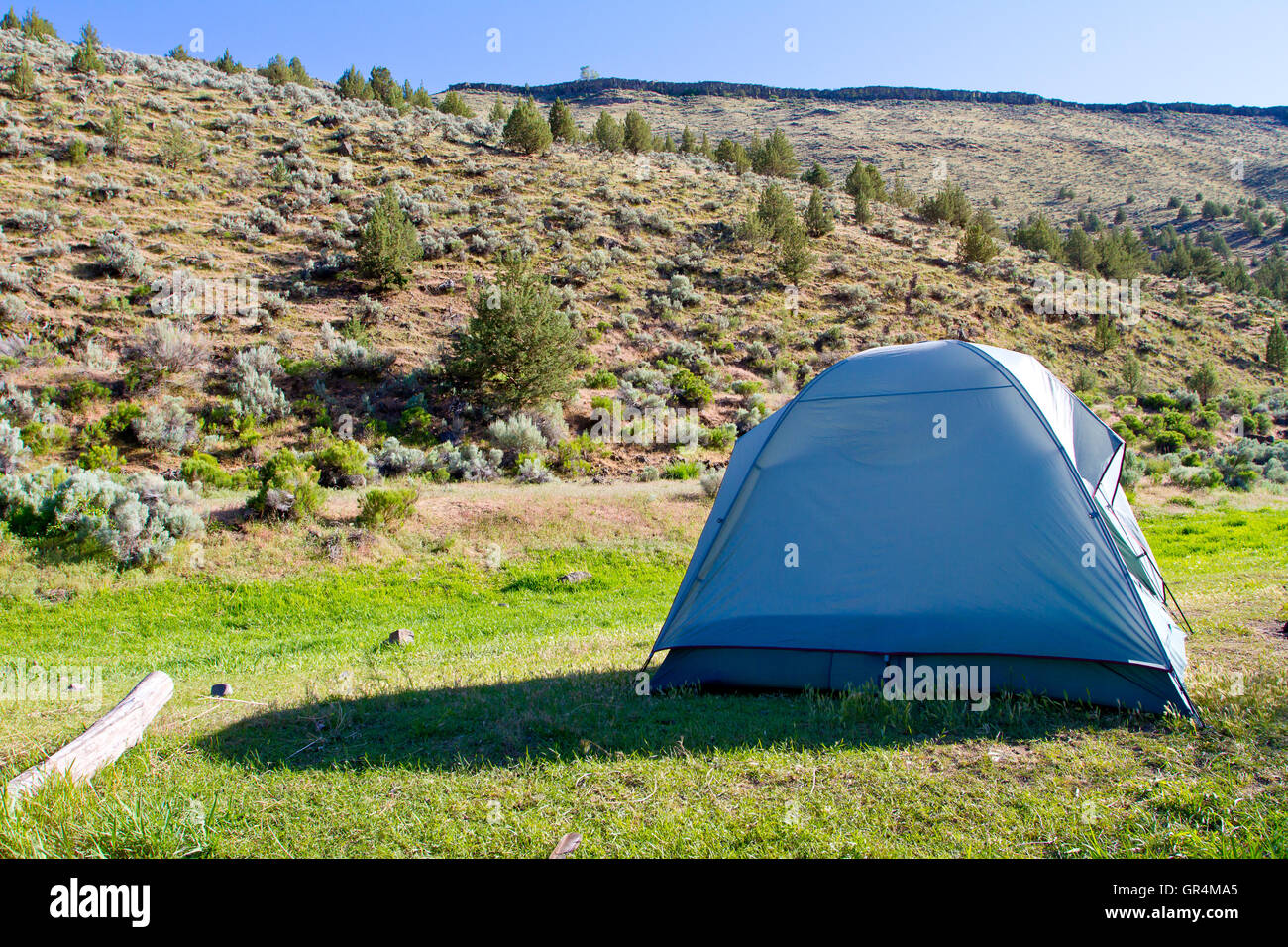 Rustic River Camp Stock Photo - Alamy