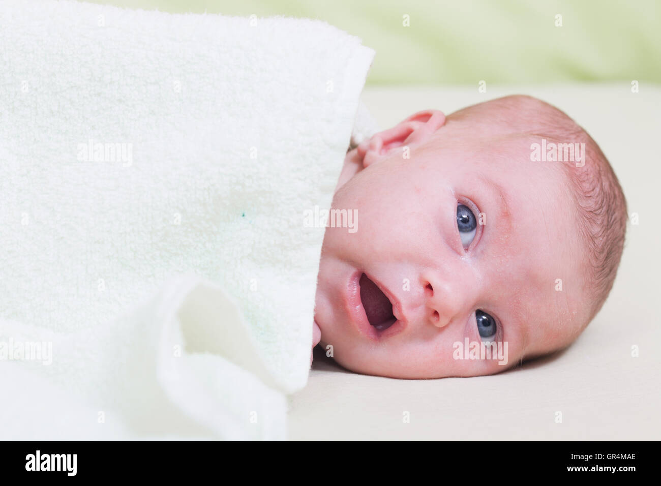 Face of the newborn baby close up Stock Photo - Alamy