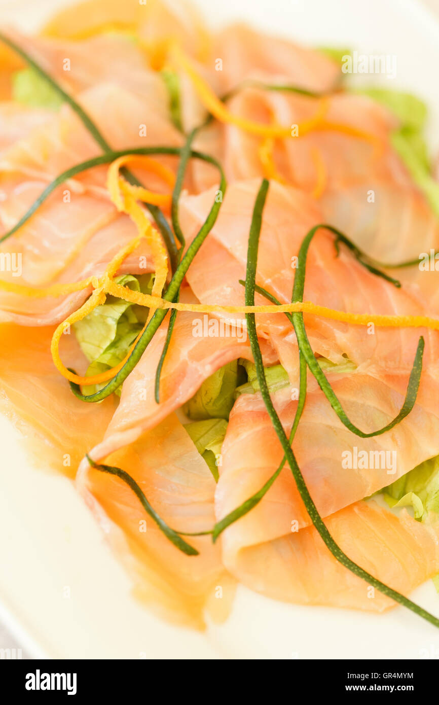Smoked salmon slices Stock Photo - Alamy