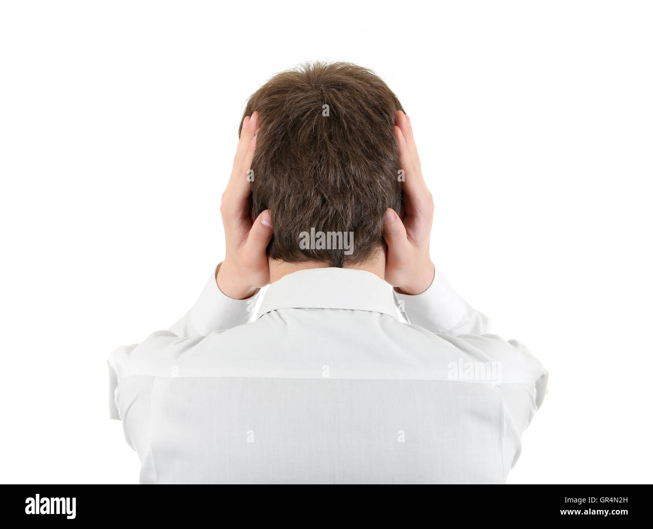 Man With Closed Ears Stock Photo - Alamy