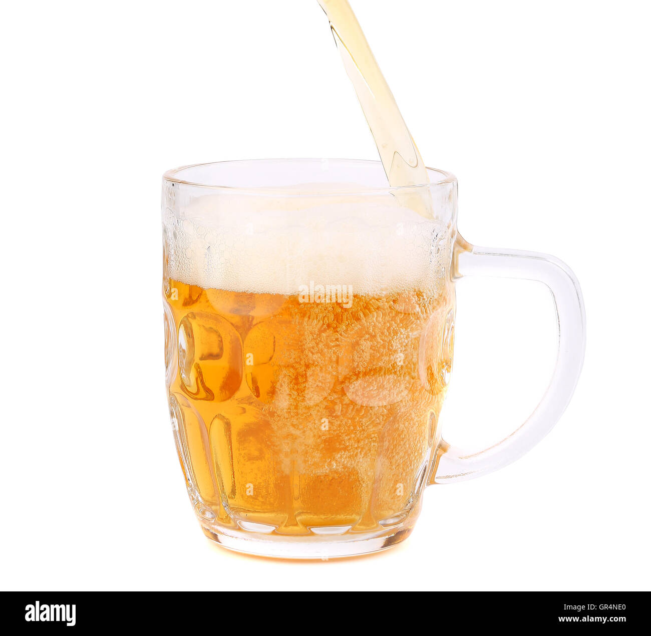 Beer pouring into beer mug Stock Photo - Alamy