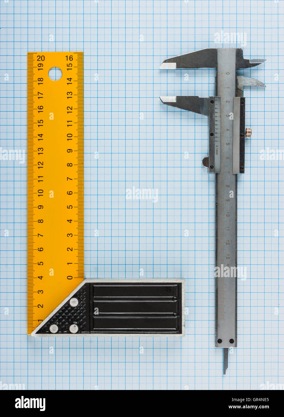 calipers, bearing and square Stock Photo - Alamy