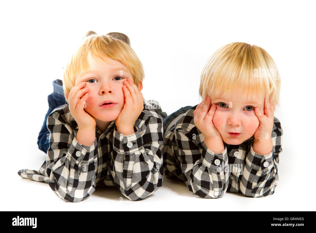 Brothers Together Isolated Stock Photo - Alamy
