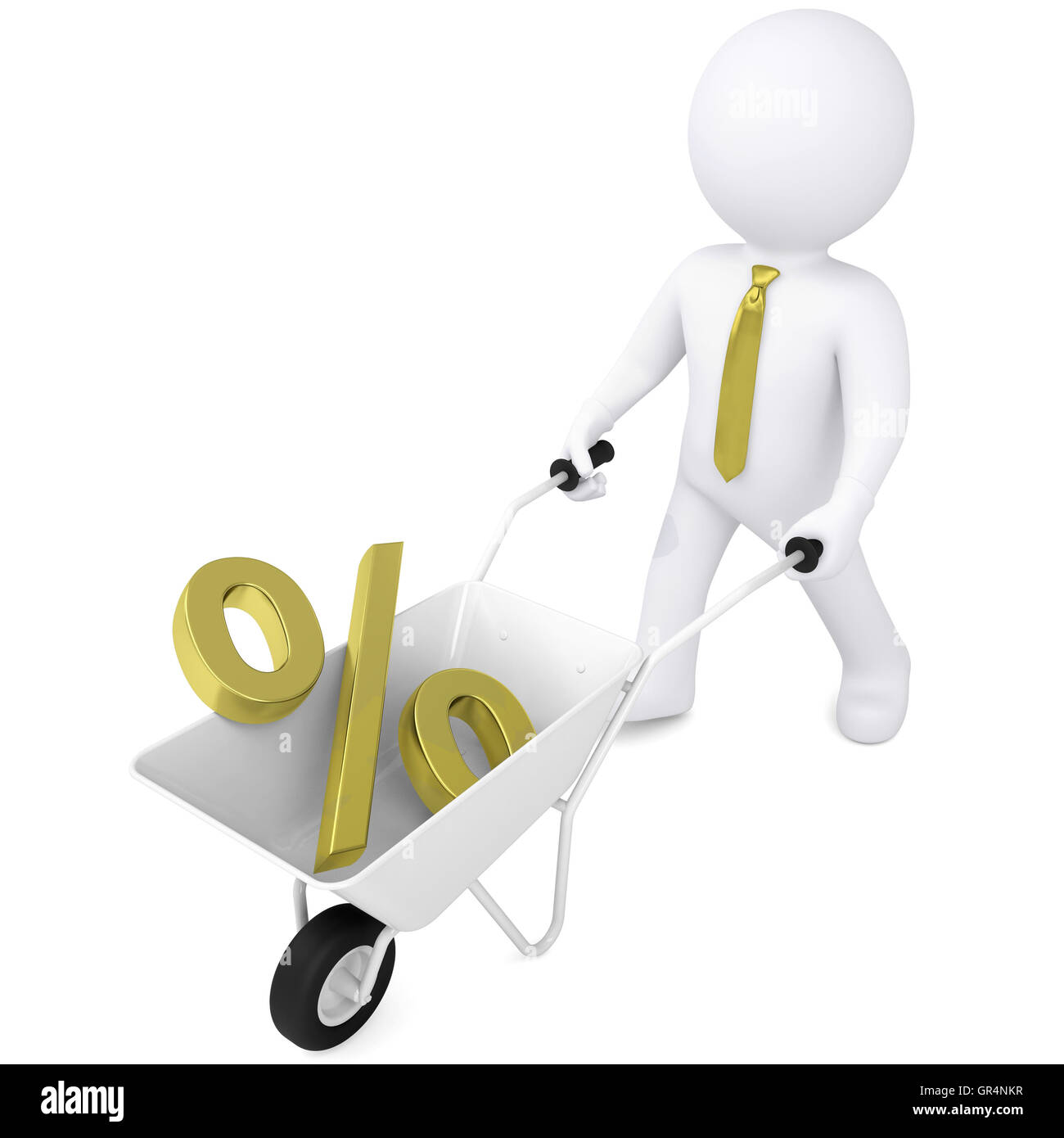 3d White Man With Percentage