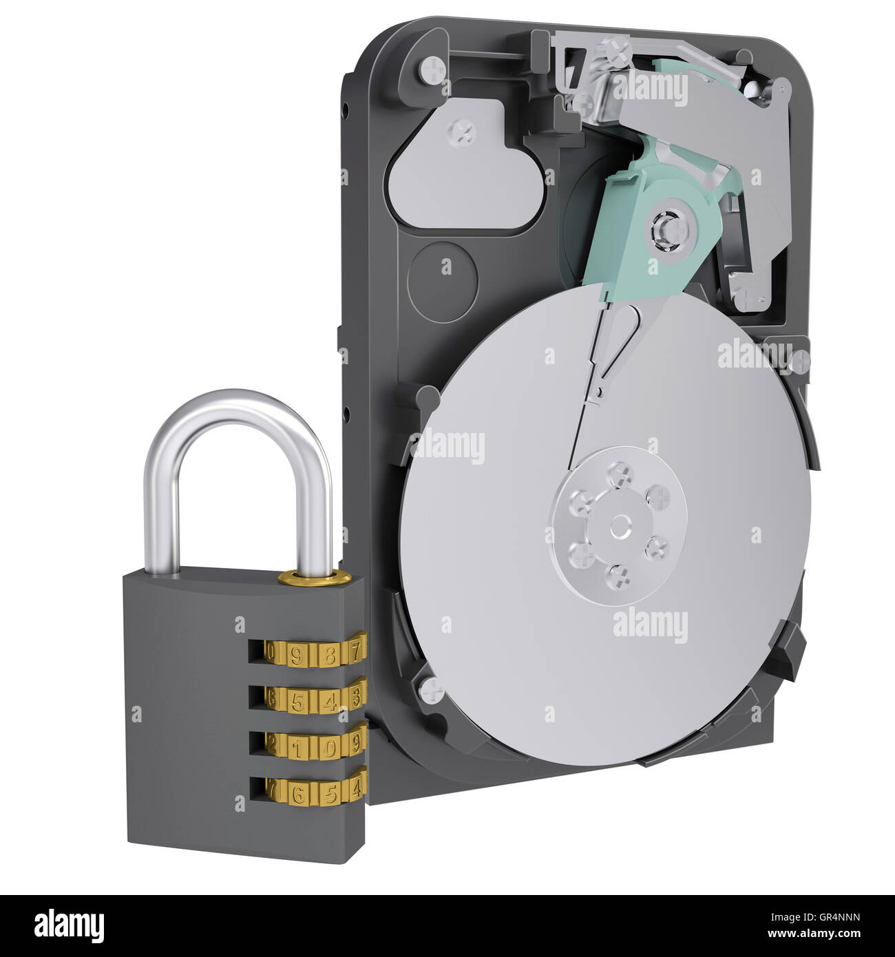 Code lock next to the hard drive Stock Photo - Alamy