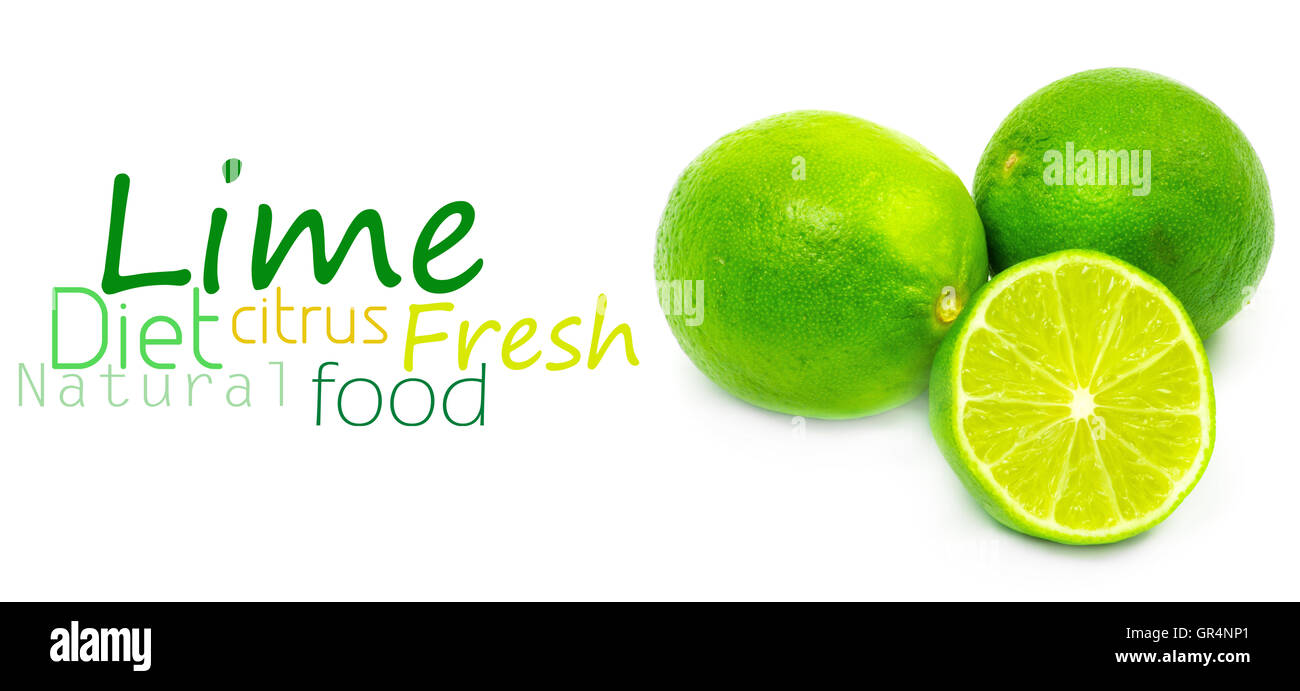 Fresh ripe lime. Isolated on white background Stock Photo - Alamy
