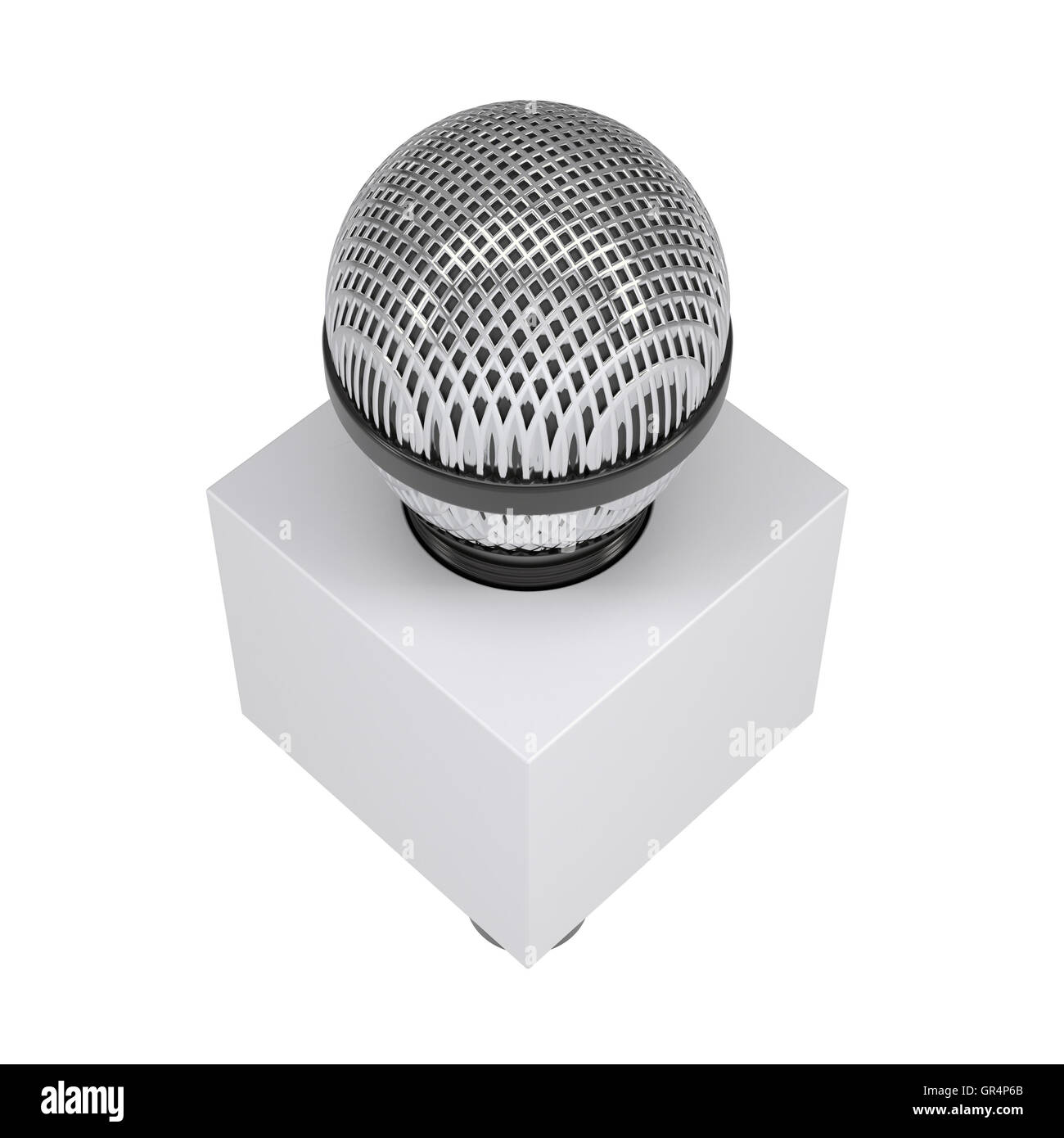 3d microphone with blank box hi-res stock photography and images - Alamy