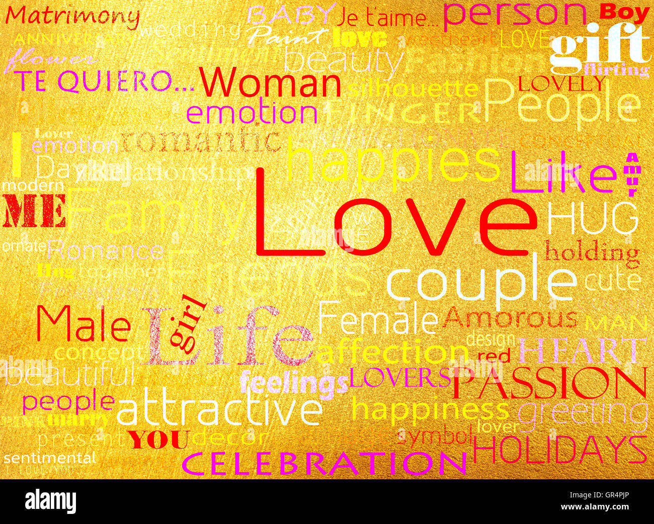 Seamless pattern made from words which relate with word love Stock ...