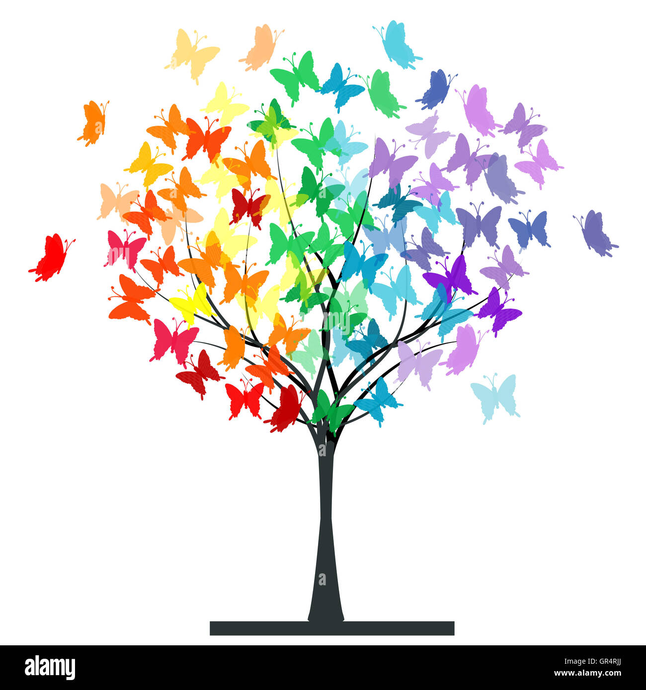 Butterflies rainbow tree Stock Photo - Alamy