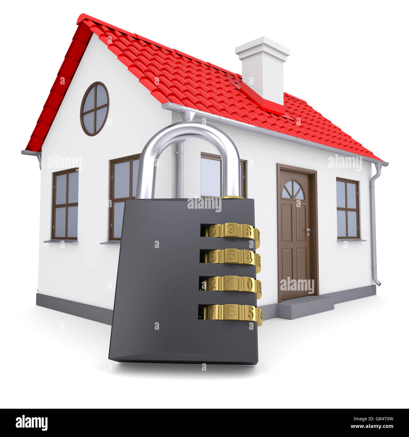 Combination lock locks the house Stock Photo - Alamy