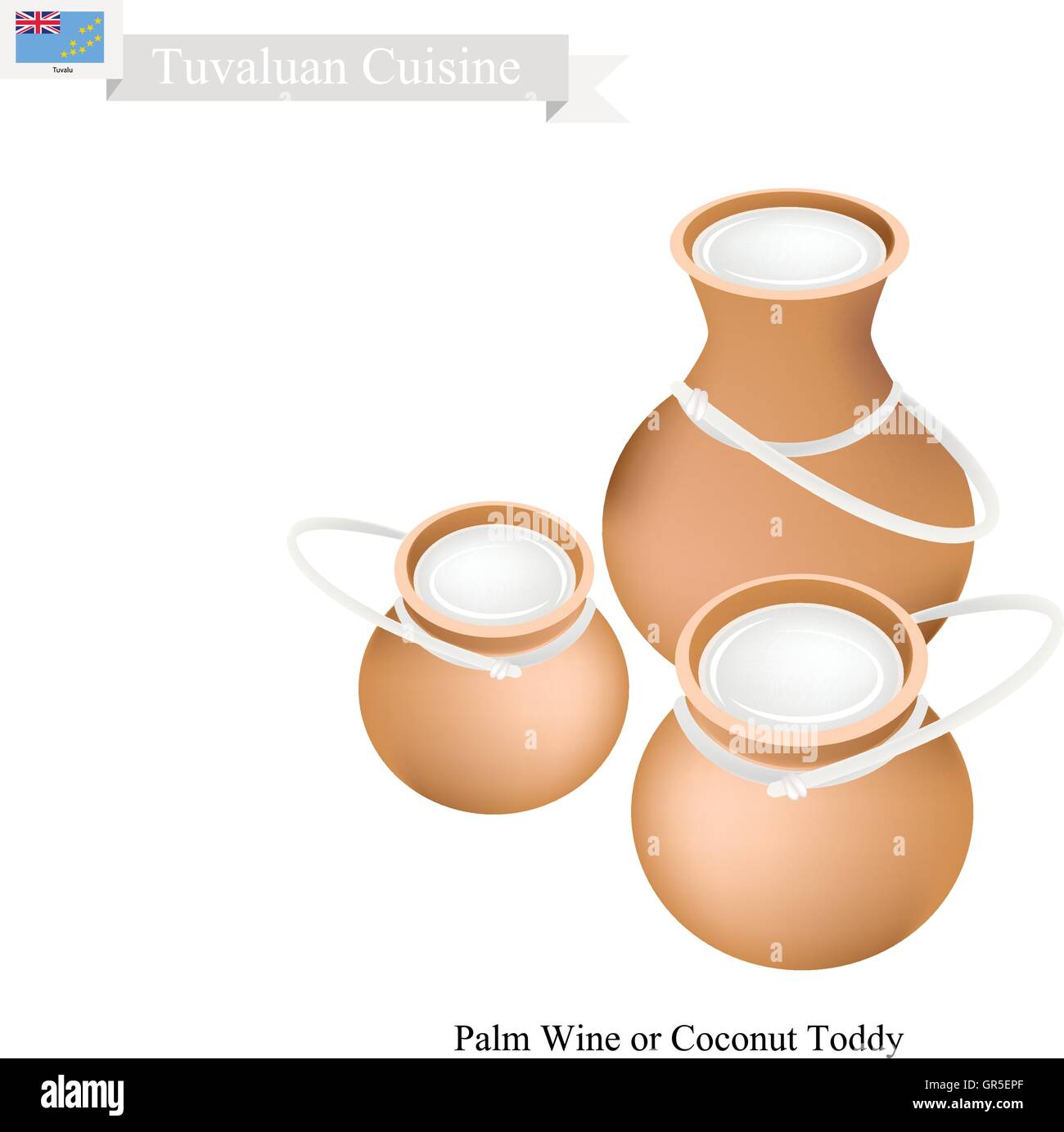 Tuvaluan Cuisine, Illustration of Karewe or Traditional Palm Wine or ...
