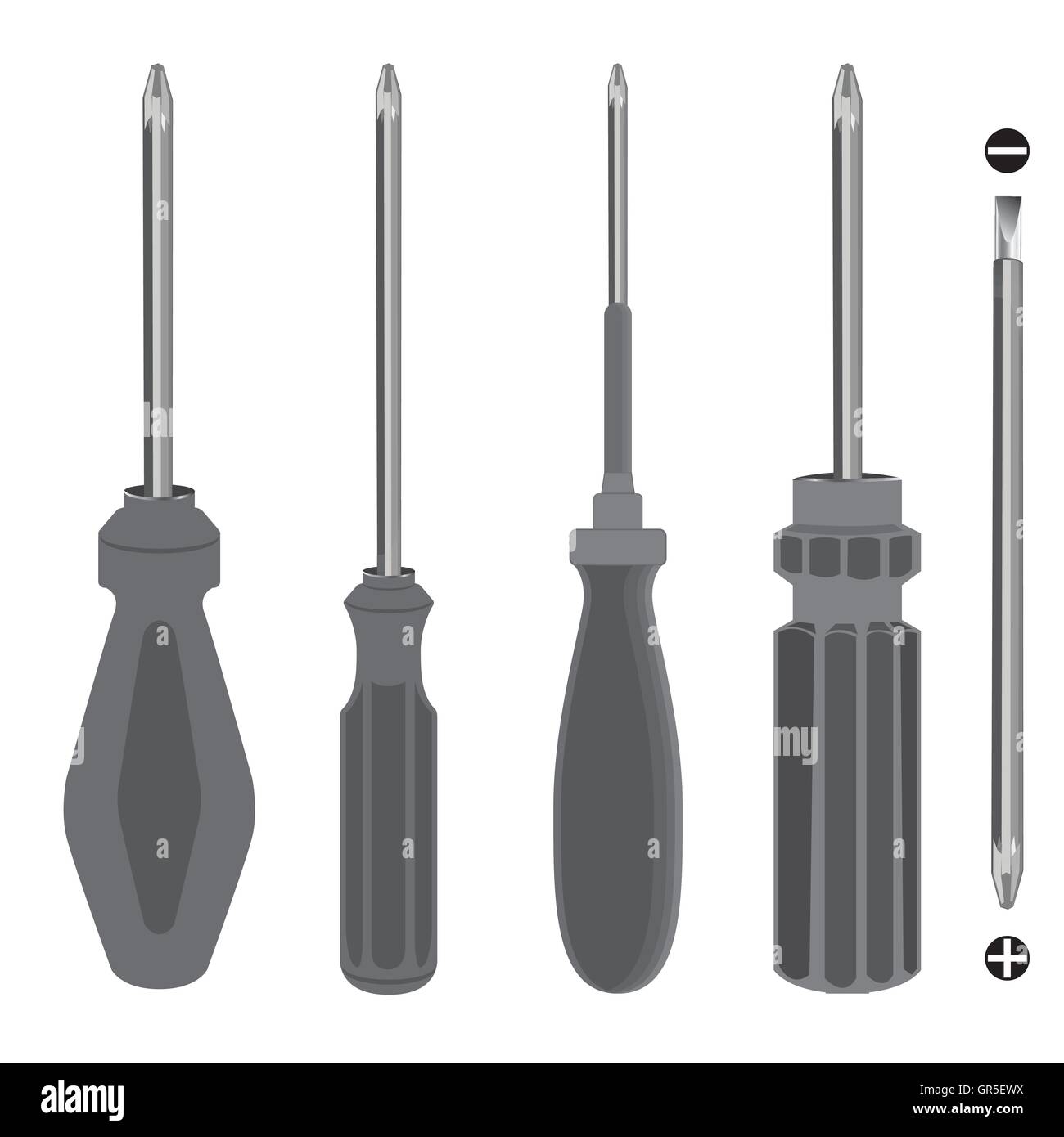 screwdriver, icon, vector, isolated, illustration, symbol, white ...