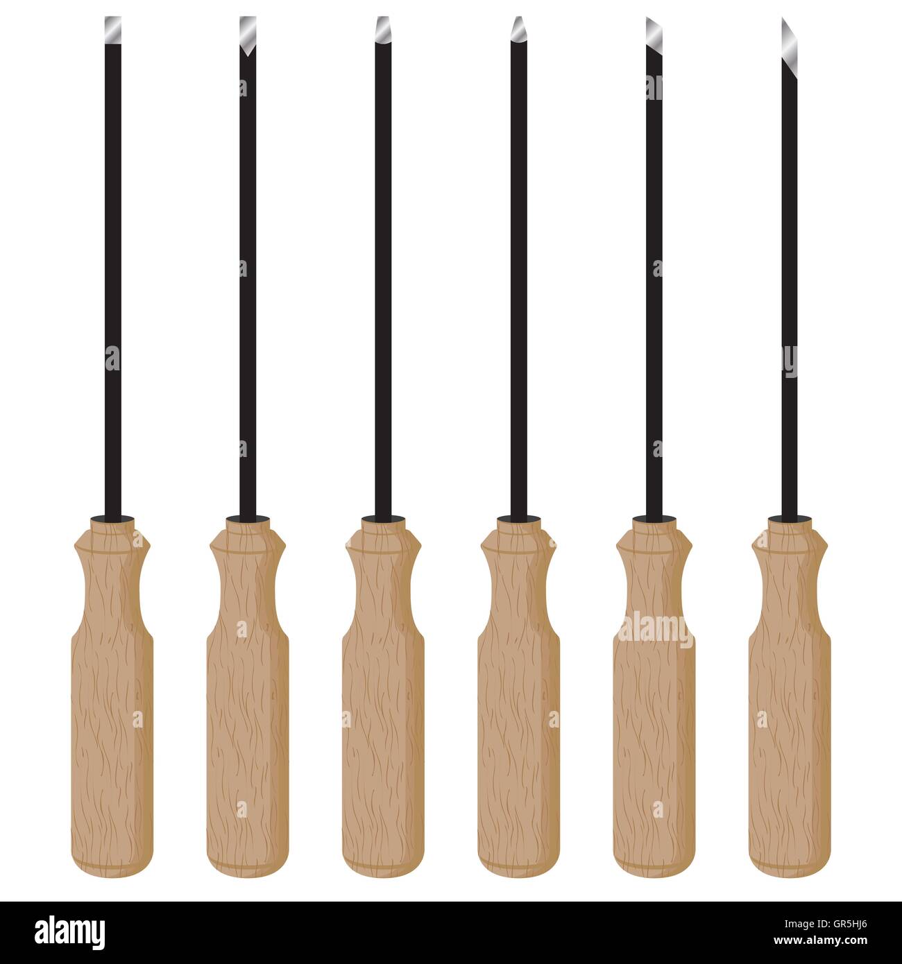 chisel, vector, isolated, white, handle, work, metal, wood, equipment ...