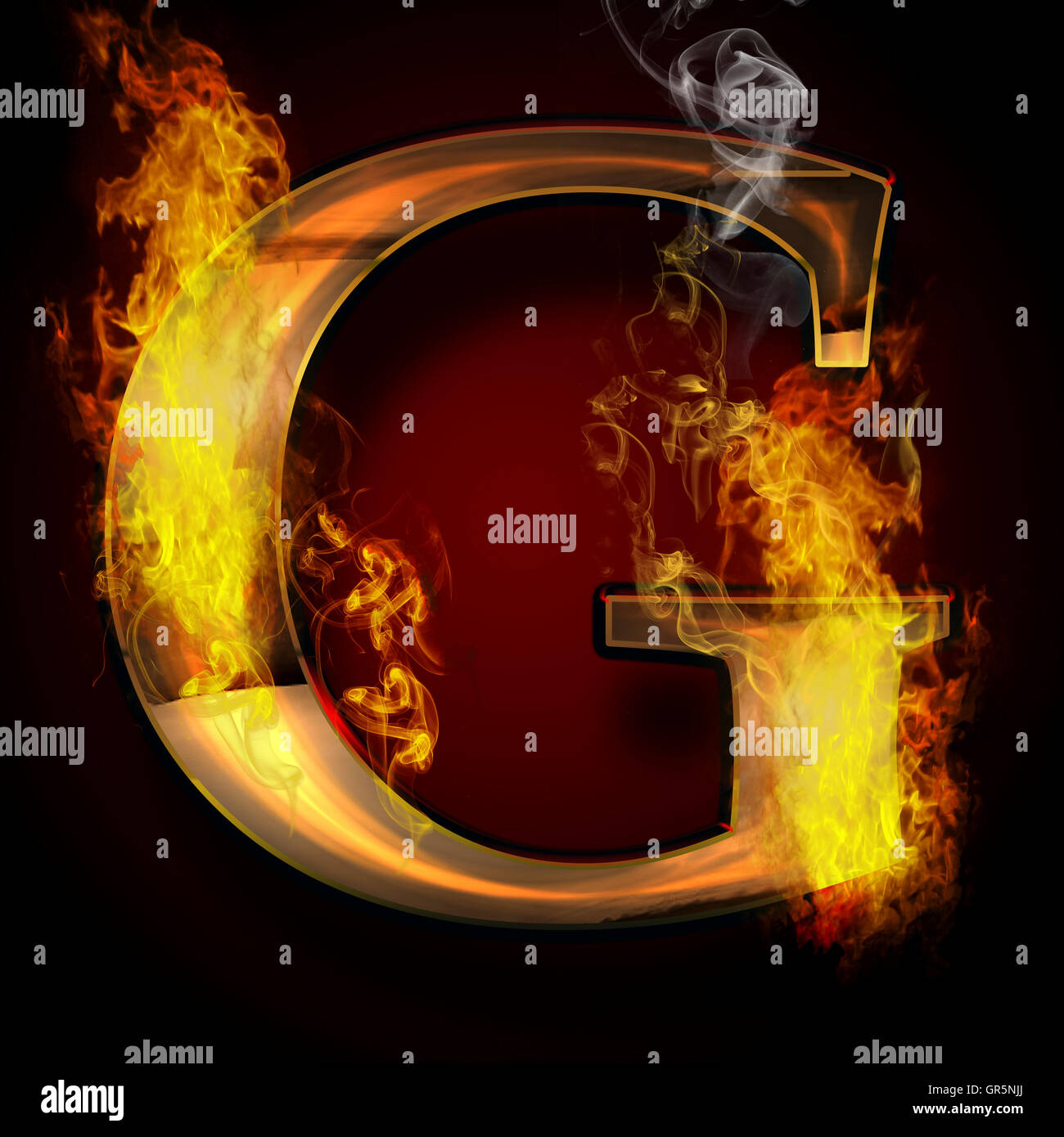 G, fire letter illustration Stock Photo - Alamy