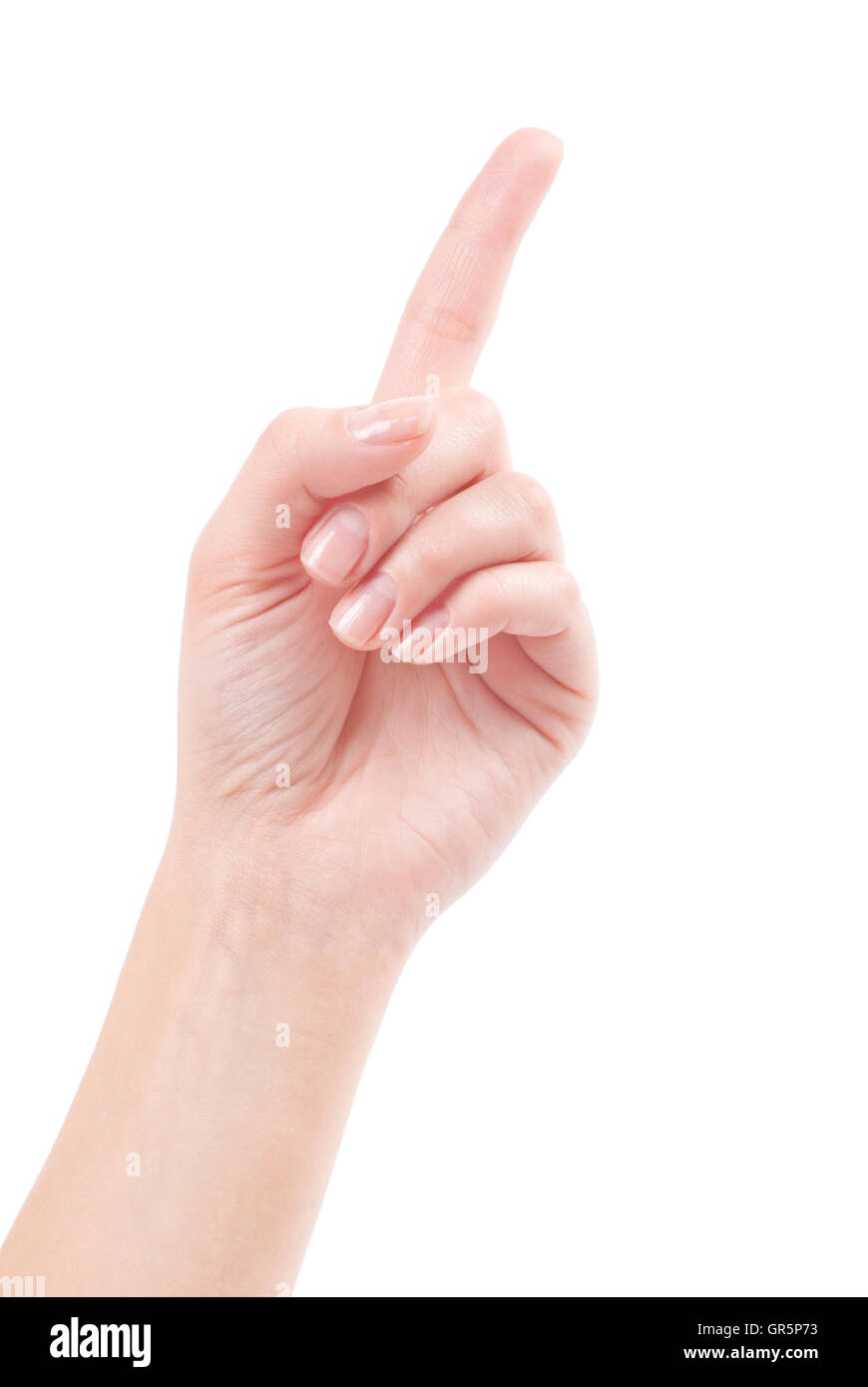 Hand with index finger, isolated on a white background Stock Photo - Alamy