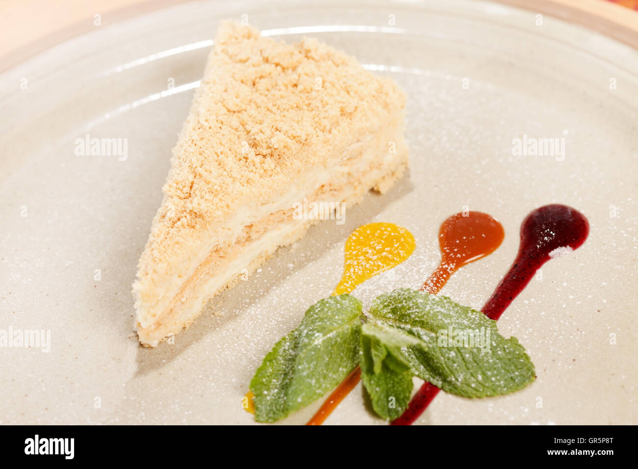 cake with sauce Stock Photo - Alamy