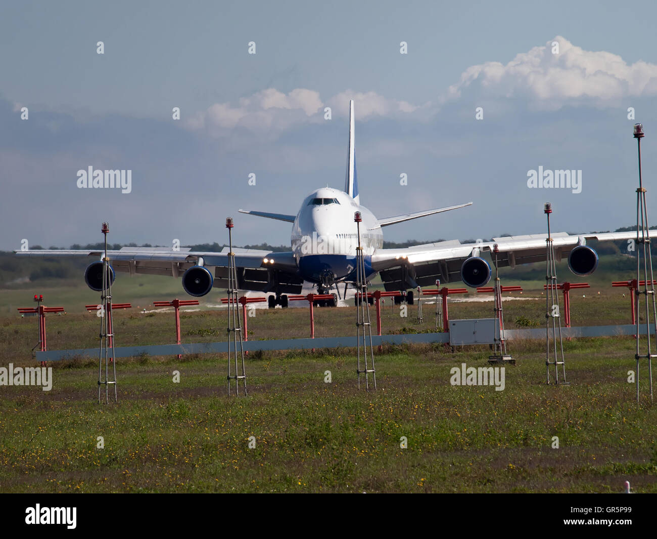 Airplane on runway Stock Photo - Alamy