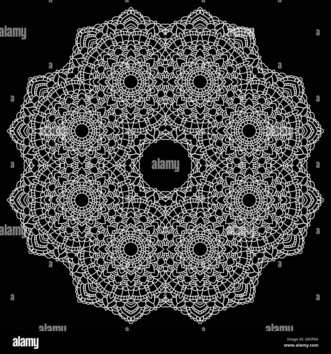 Crochet lace mandala Stock Vector Image & Art - Alamy