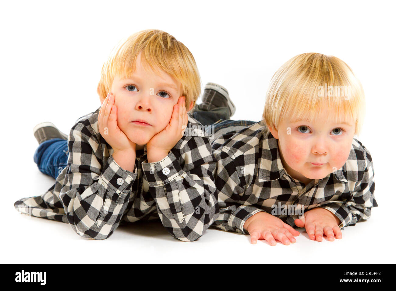 Brothers Together Isolated Stock Photo - Alamy